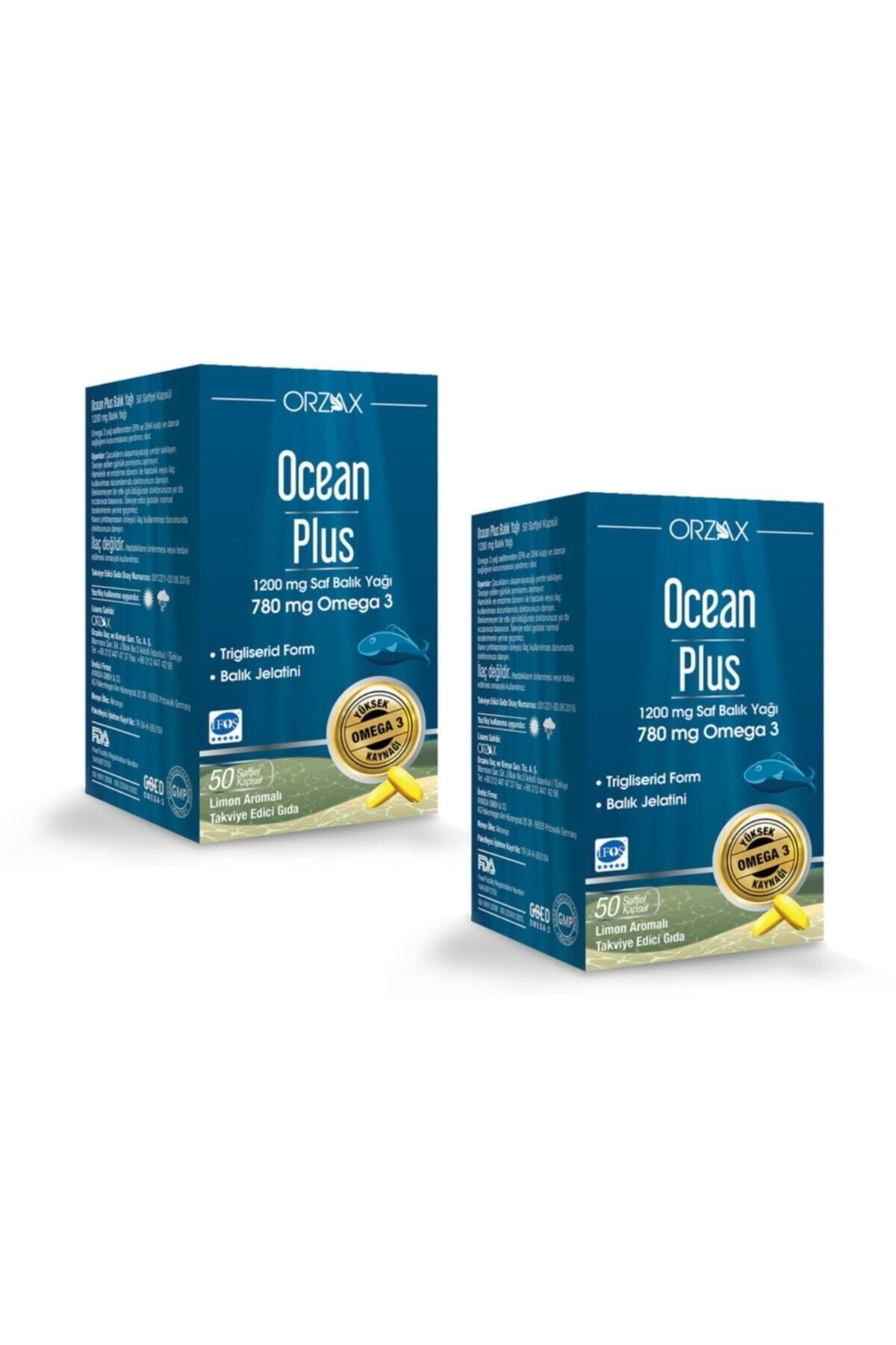 Orzax Ocean Plus 1200 Mg Balik Yaği 50 Kapsül Limon Aromali X2 Adet